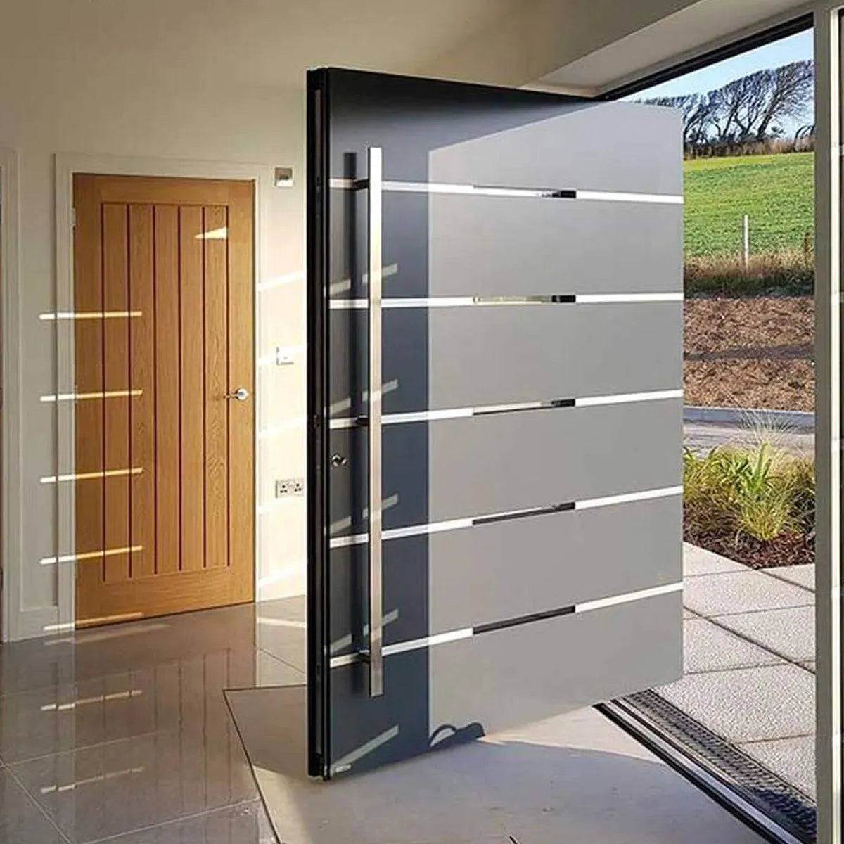 Artisan Pivot Door Full Iron Panel Design AED-PT004 – Artisan Entry Doors