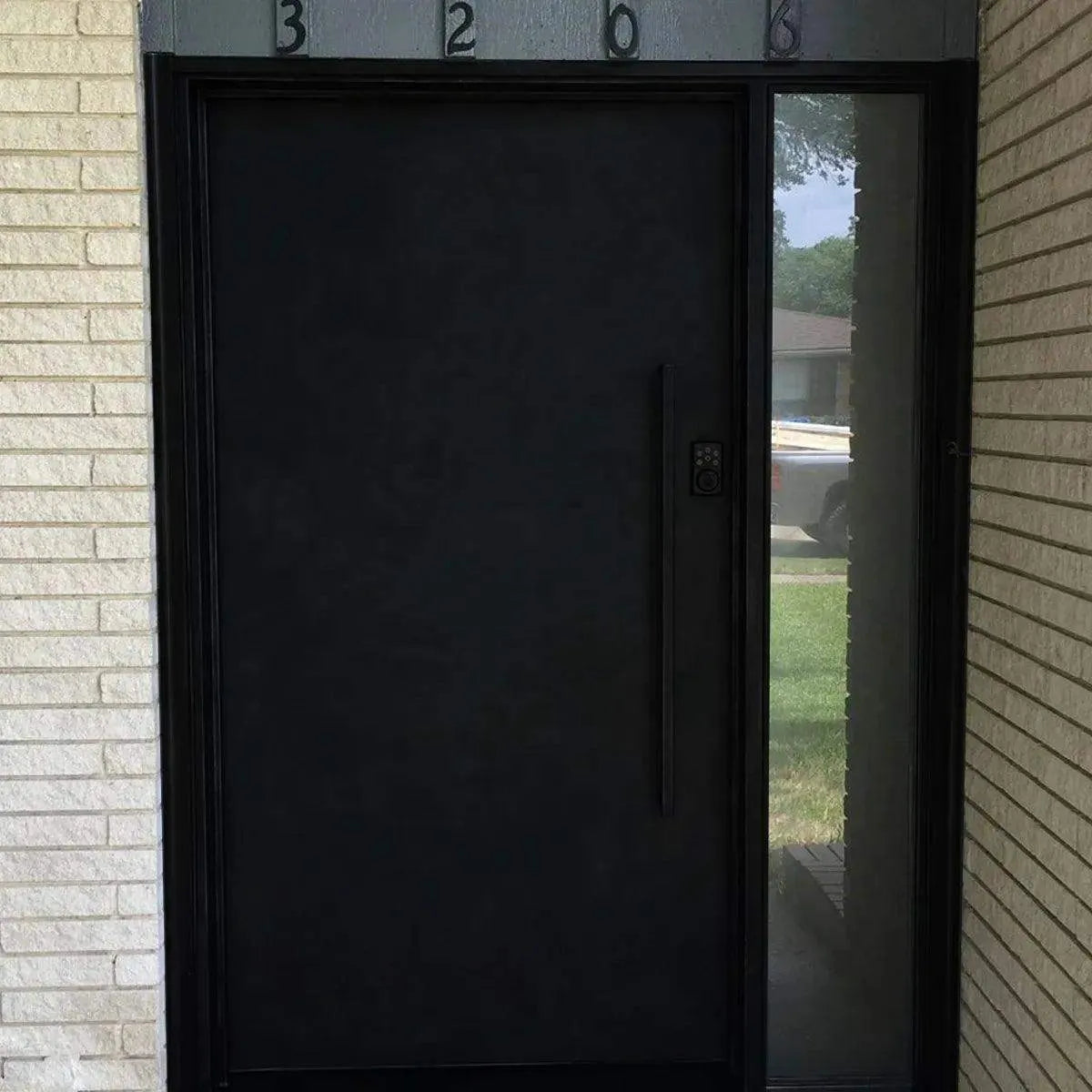 ARTISAN Pivotal Sturdy Iron Pivot Door with Single Sidelight AED-PT035 ...